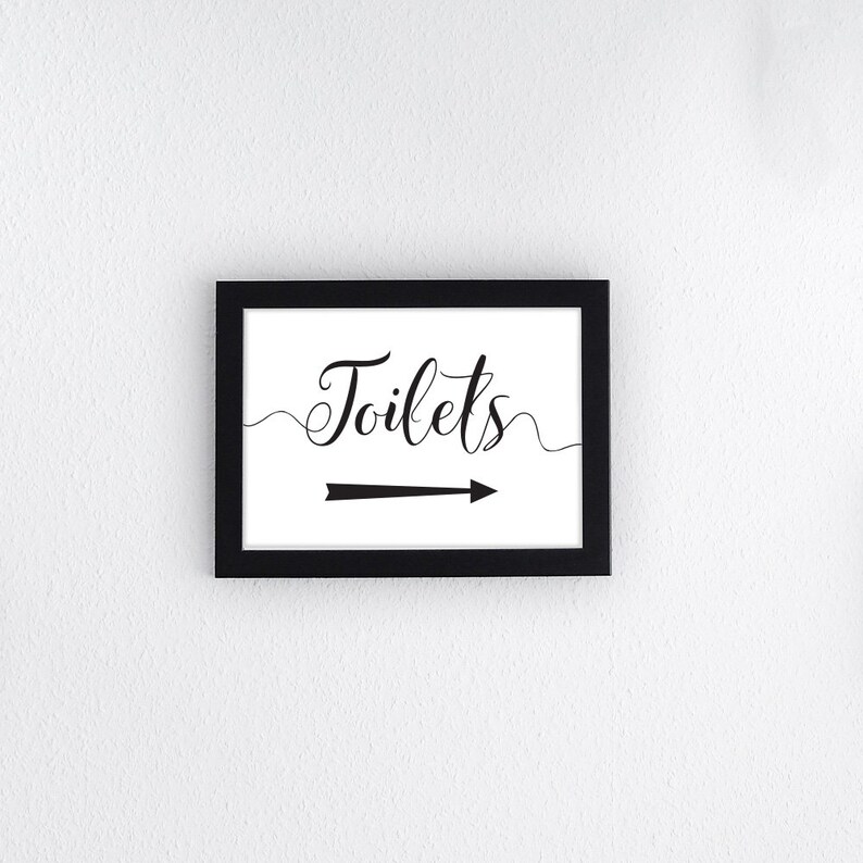 Toilets Sign. Wedding Restroom Directions Left & Right Arrows Printable ...