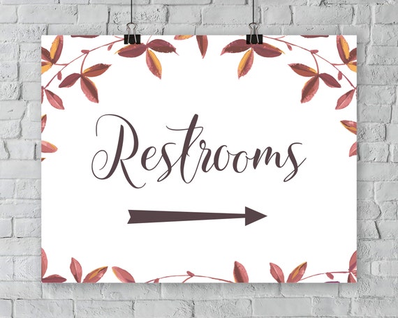 Rótulo de baños rústicos. Flechas izquierda y derecha | Etsy México