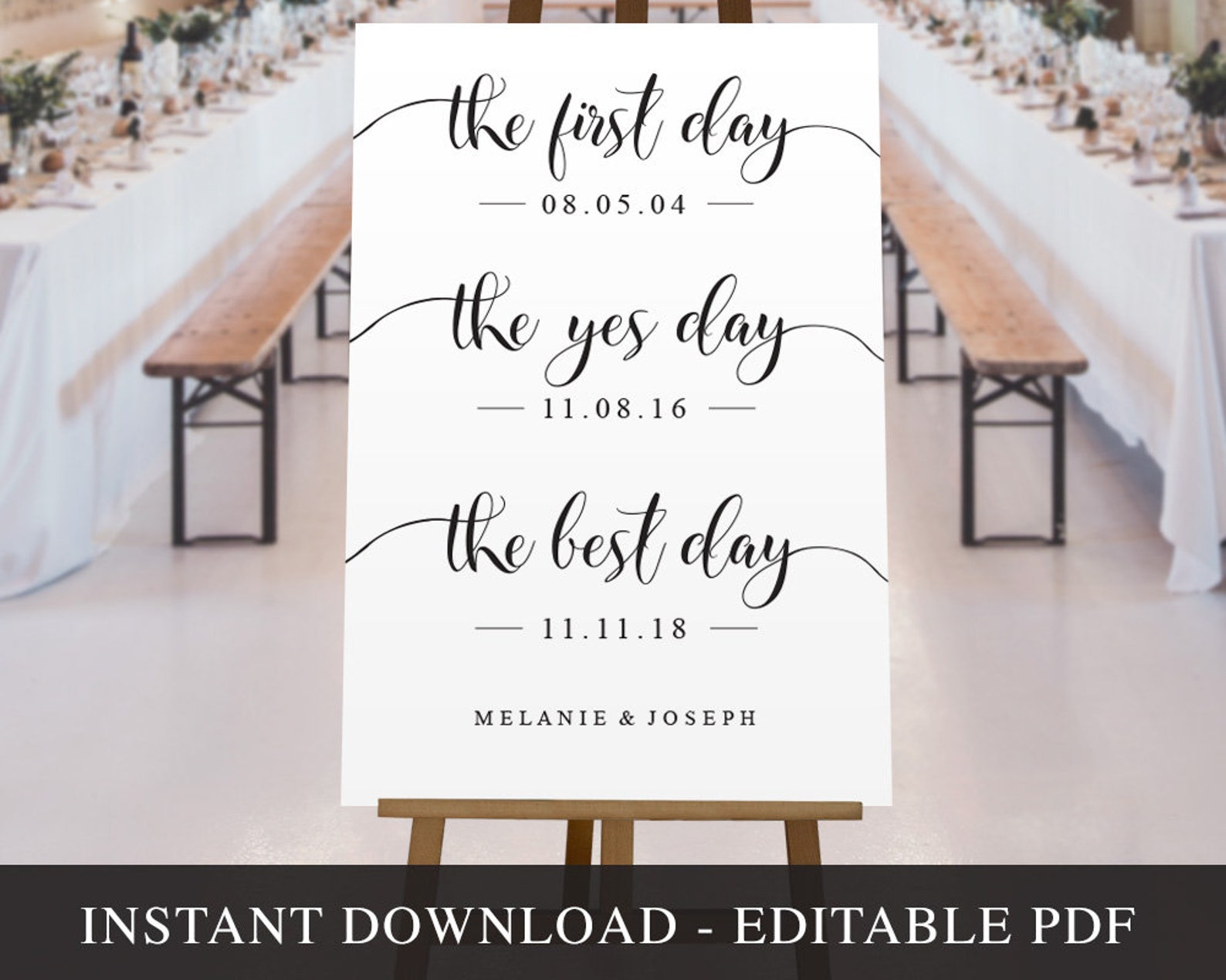 Memorable Dates Sign. Wedding Dates Printable Editable - Etsy