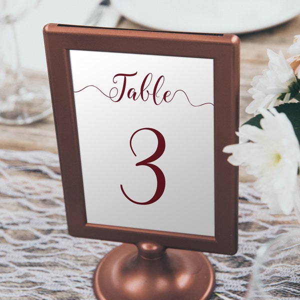 Maroon Table Numbers - Etsy