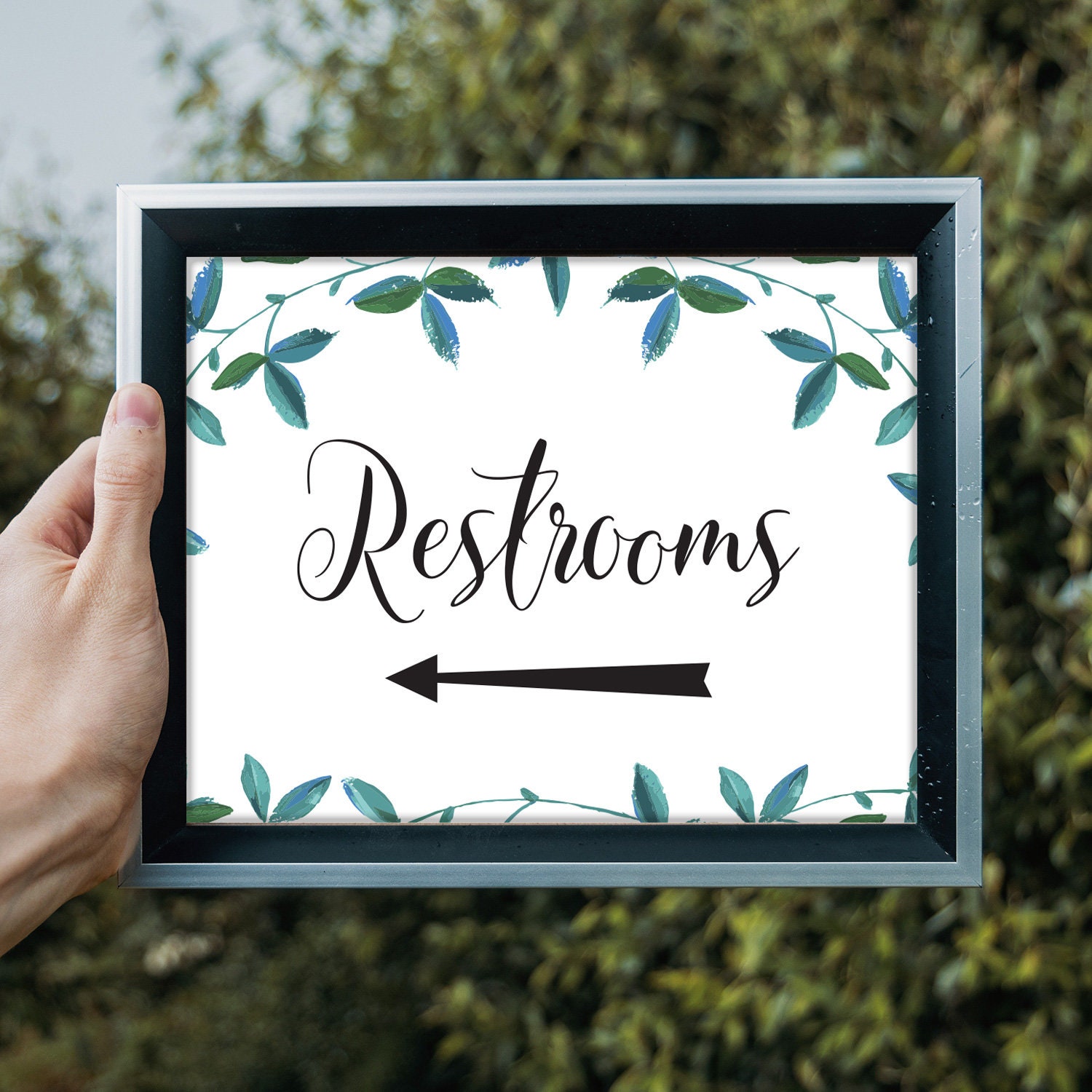 Wedding Restrooms Sign. Directions Toilets Left & Right Arrows ...