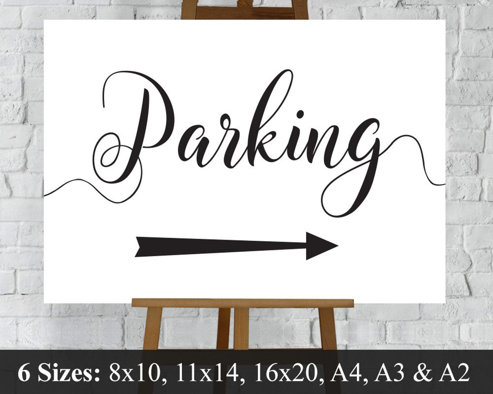 Parking Directions Sign. Wedding Car Park Arrows. Parking Lot Left ...