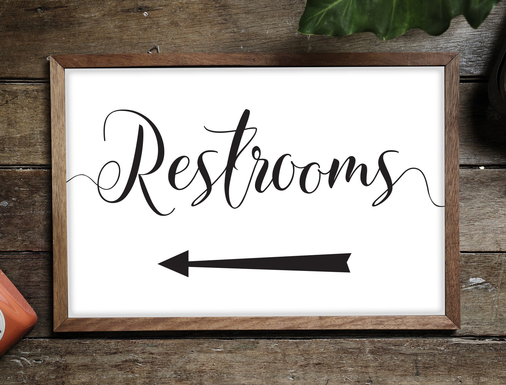 Wedding Restrooms Sign. Directions Toilets Left & Right Arrows ...