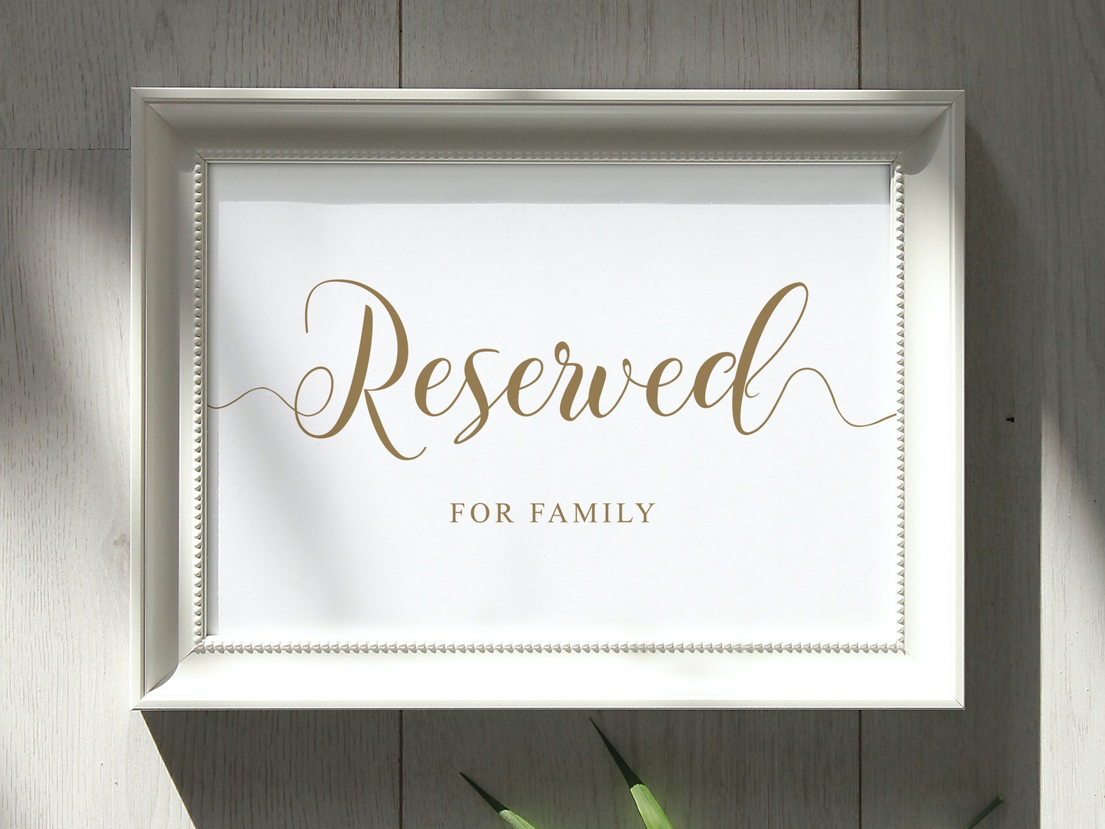 Reserved Seat Sign - Gold Wedding Reserved for Family Downloadable PDF ...