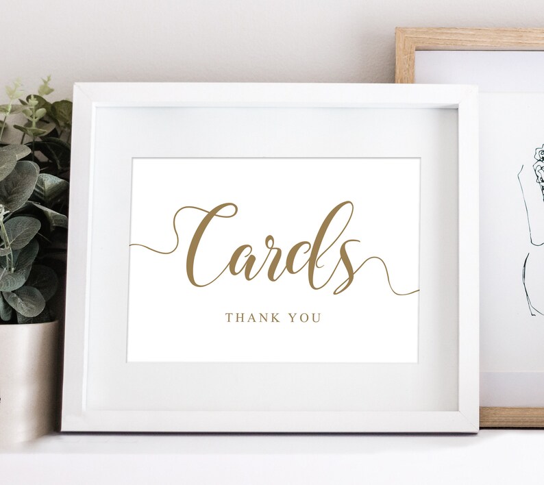 Gold Wedding Cards Sign Printable Download - Etsy Australia