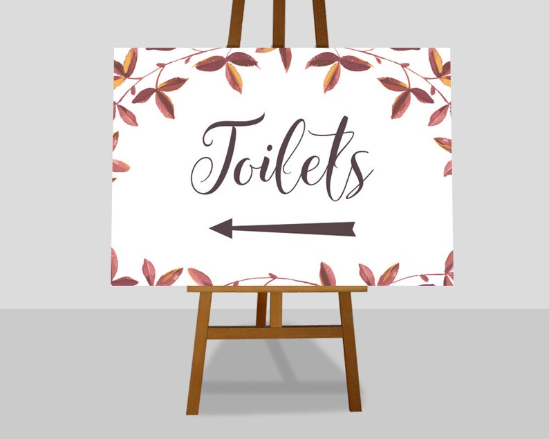 Toilets Sign Left & Right Arrows. Rustic Wedding Signage - Etsy