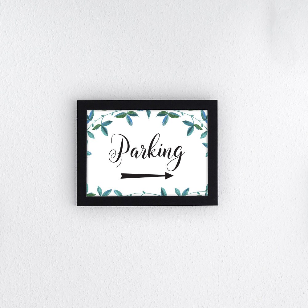 Parking Directions Sign. Wedding Car Park Arrows. Parking Lot Left ...