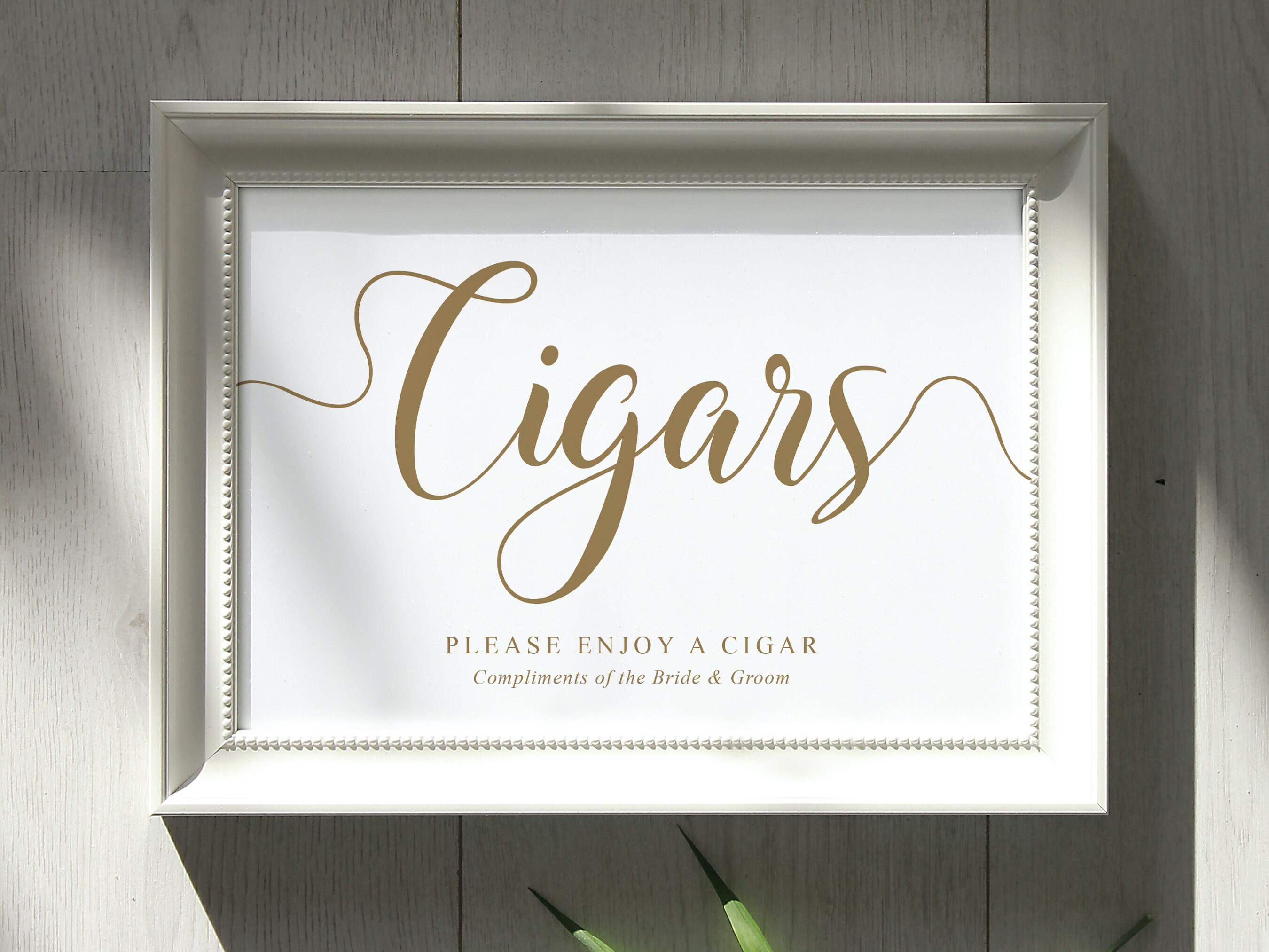 Cigars Sign Gold Wedding Cigar Bar Sign PDF Instant Download - Etsy