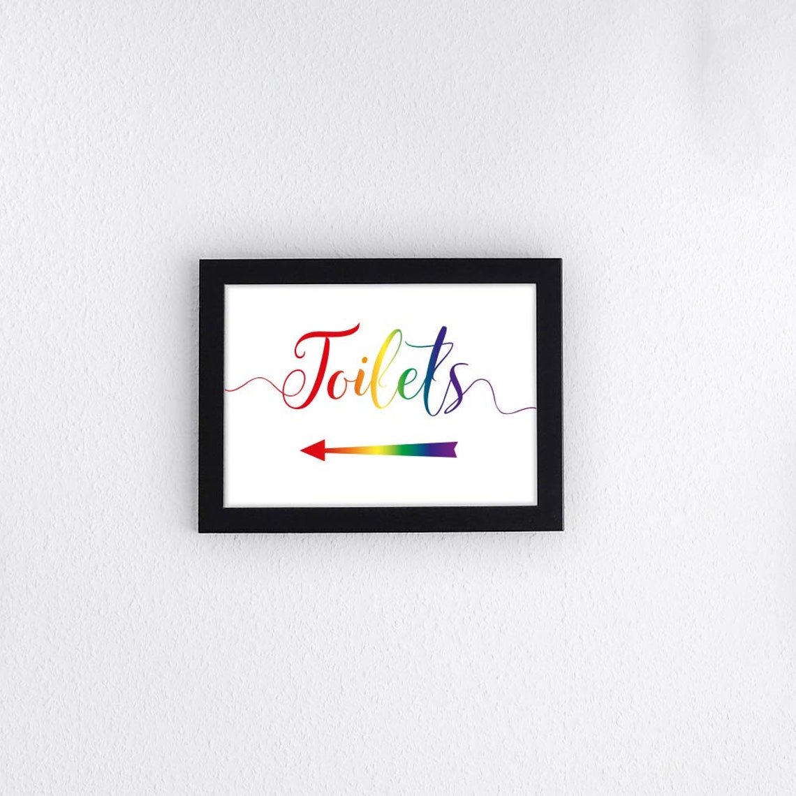 Rainbow Toilets Sign. Left & Right Arrow Wedding Restroom Directions ...