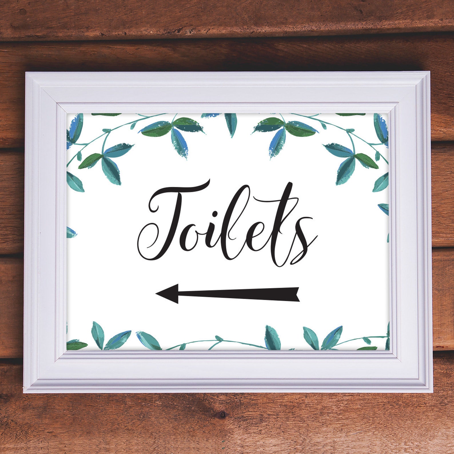 Toilet Sign. Wedding Restrooms Directions Toilets Left & Right | Etsy