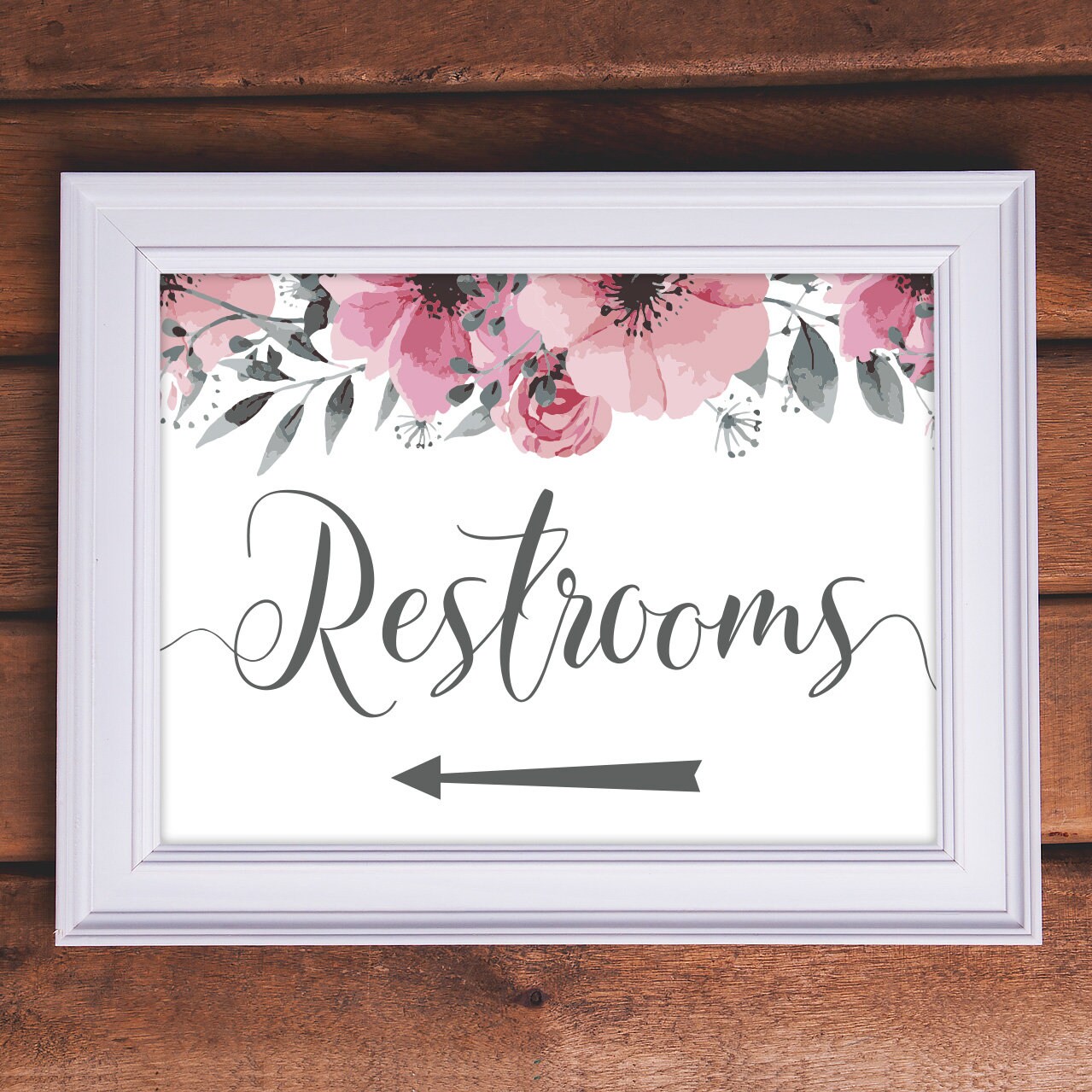 Wedding Restrooms Sign. Toilet Directions Left & Right Arrows - Etsy