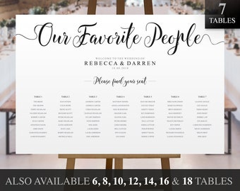 Wedding Seating Chart Landscape Printable Editable PDF - Etsy