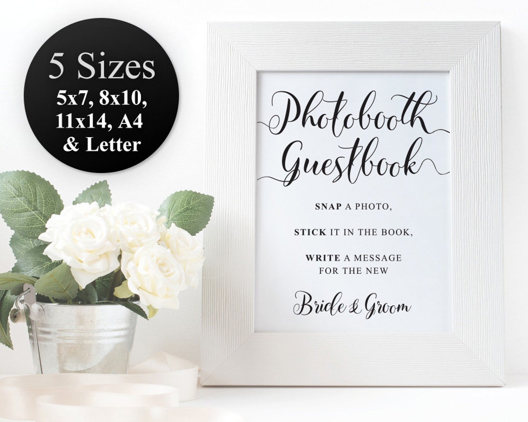 Photo Booth Guestbook Wedding Sign Download - Etsy