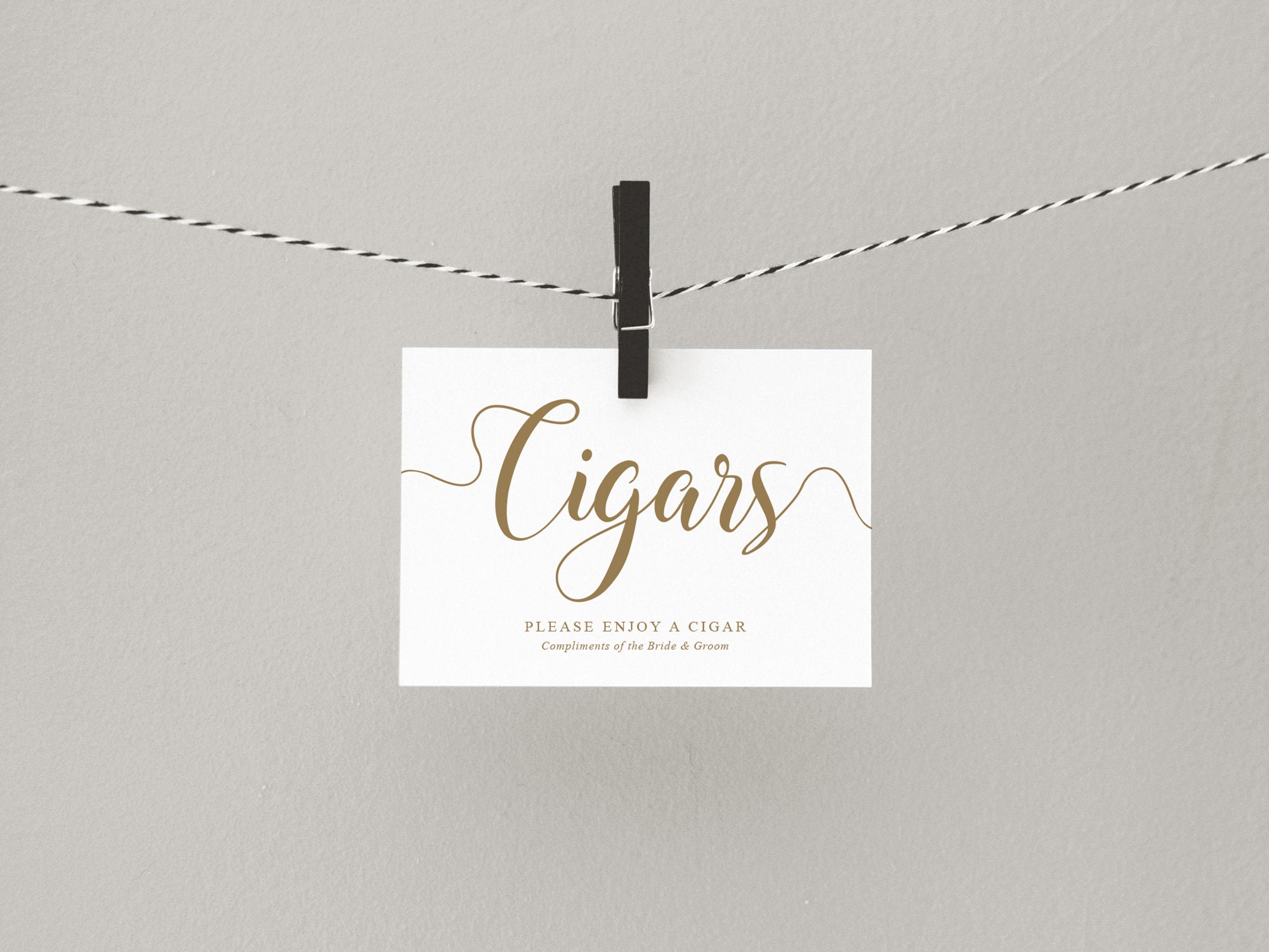 Cigars Sign Gold Wedding Cigar Bar Sign PDF Instant Download - Etsy