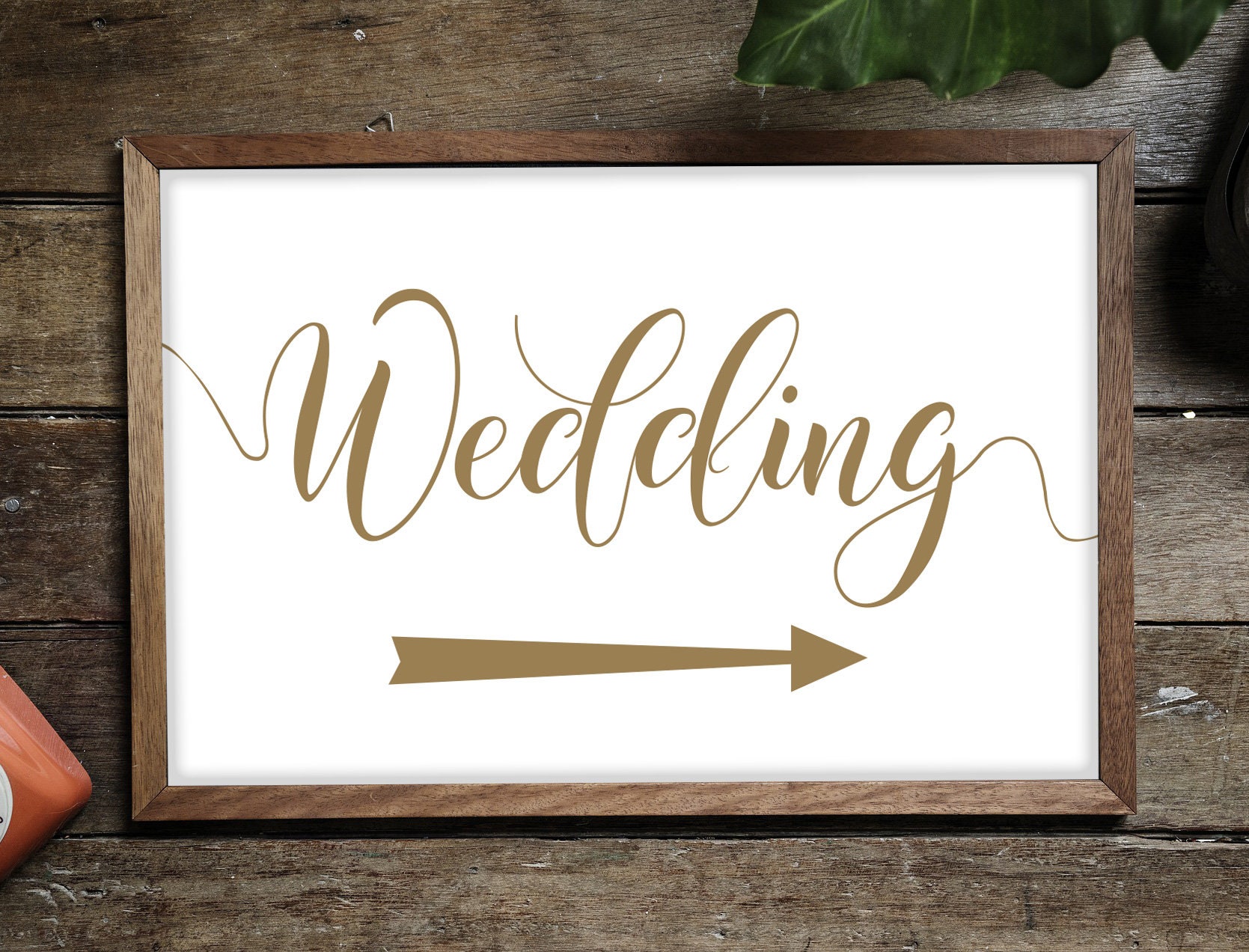 Wedding Directions Sign Gold. Wedding This Way Left & Right - Etsy