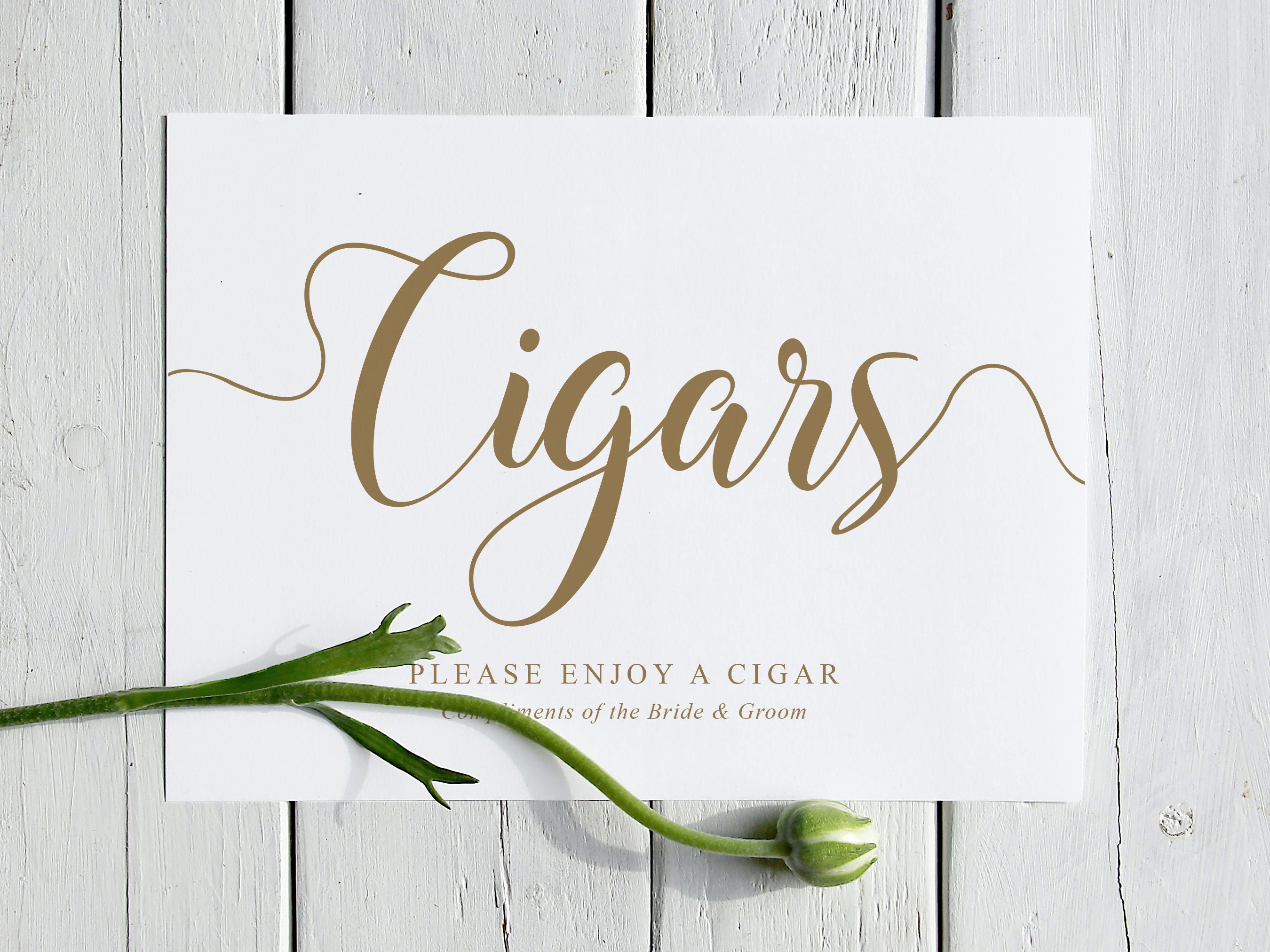 Cigars Sign Gold Wedding Cigar Bar Sign PDF Instant Download - Etsy