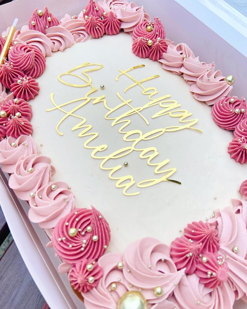 Cake Charm Text Personalised Writing for Sheet Cake Cakes. - Etsy UK