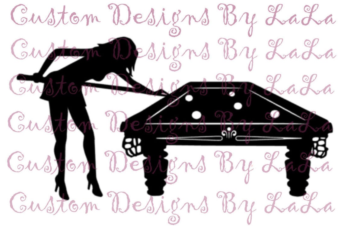 Billiards Chick SVG, Girl Shooting Pool Svg, Billiards Cutting File for ...