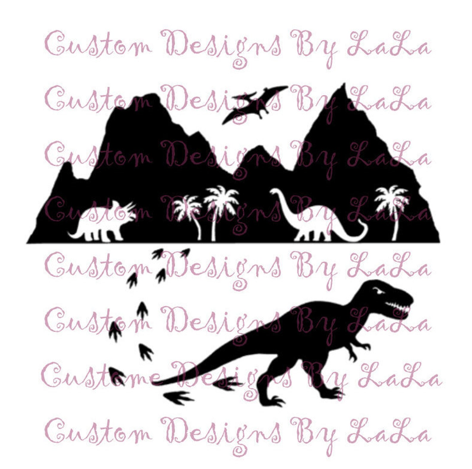 Dinosaur Scene SVG, T-rex Svg, Dinosaur Cutting File for Cricut, Dino ...