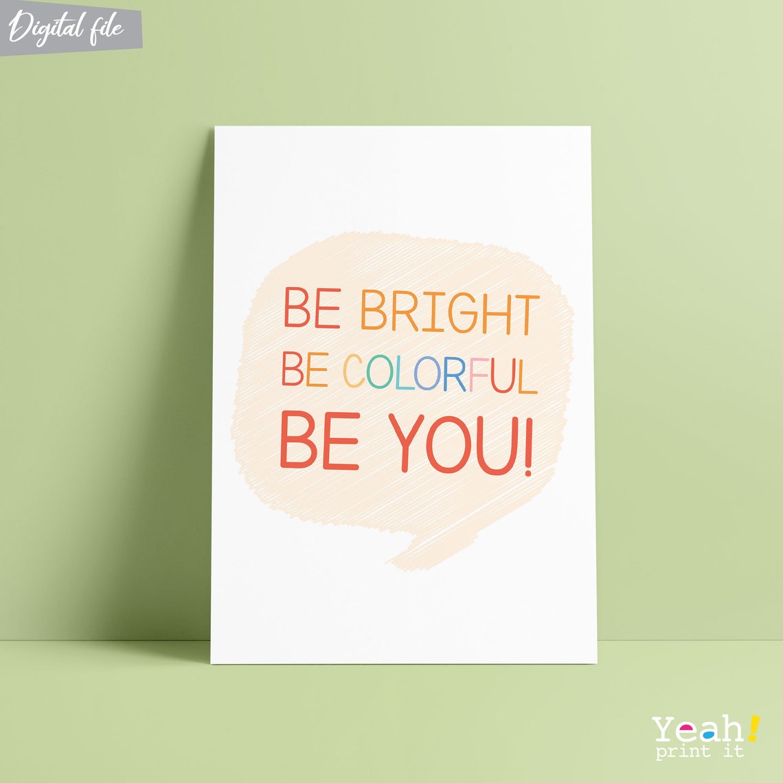 Be bright Poster Be you Poster Wall Art For Kids nursery decor | Etsy