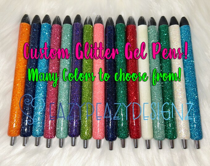 Personalized Glitter Gel Pen Custom Epoxy Glitter Pen Custom - Etsy