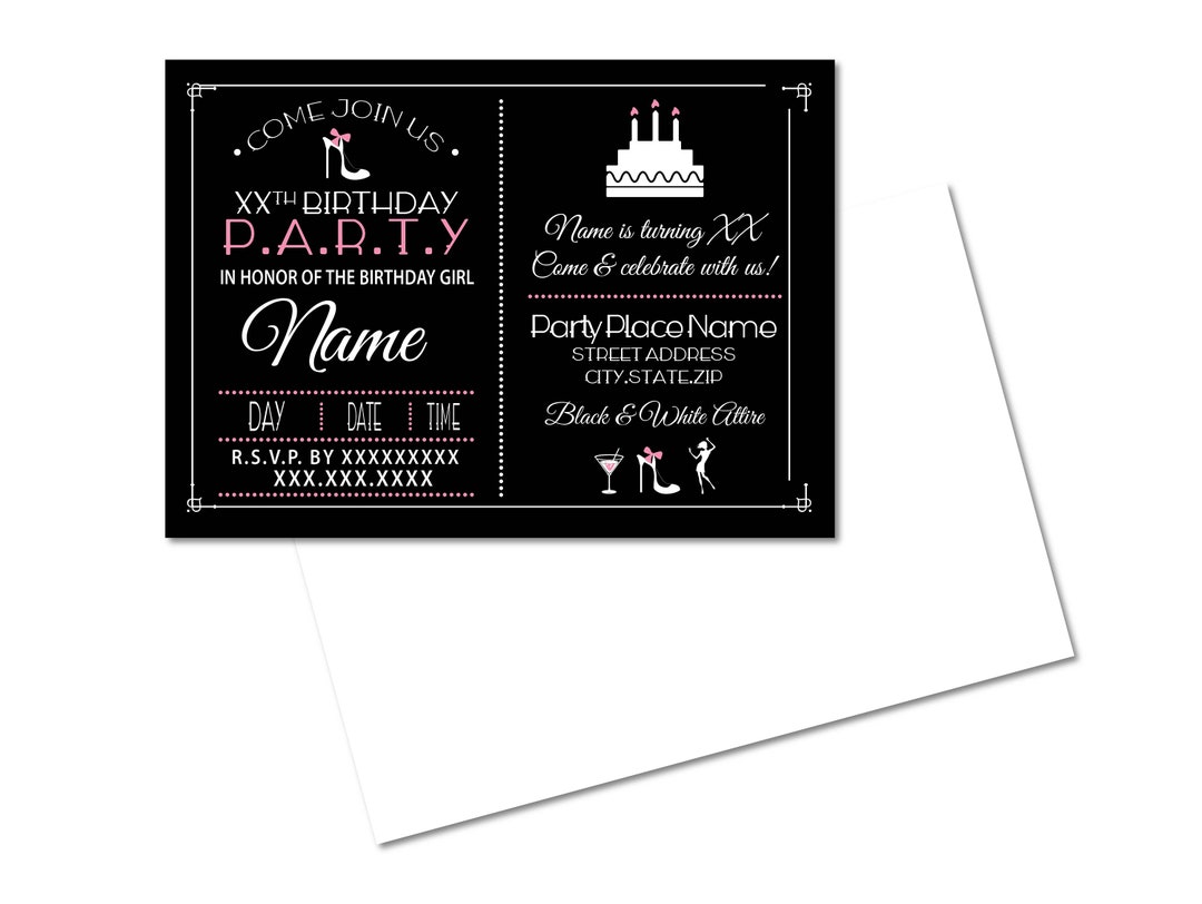 Fancy Birthday Invitation - (customized) - Etsy