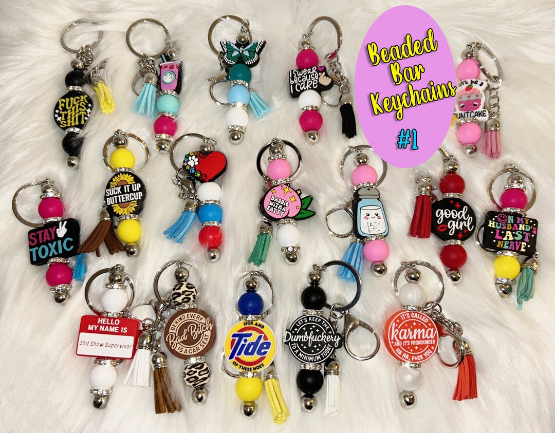 Beaded Bar Keychains - Etsy