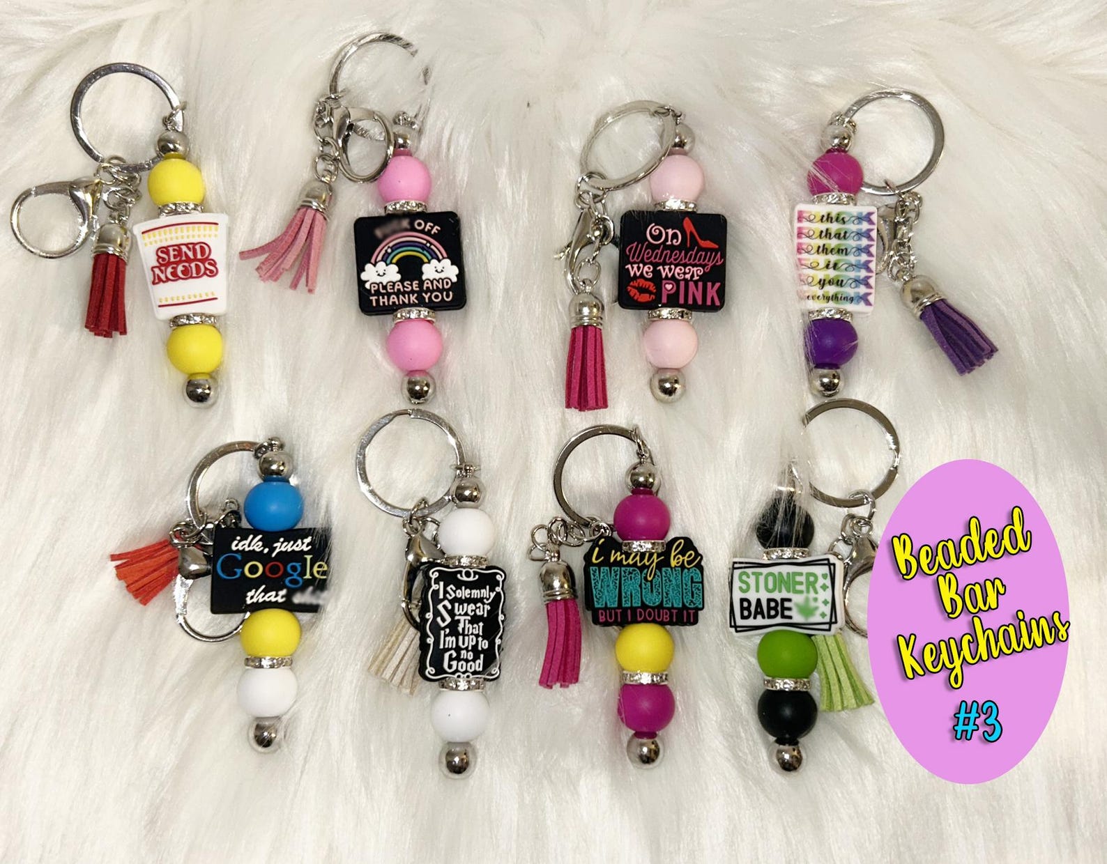 Beaded Bar Keychains - Etsy
