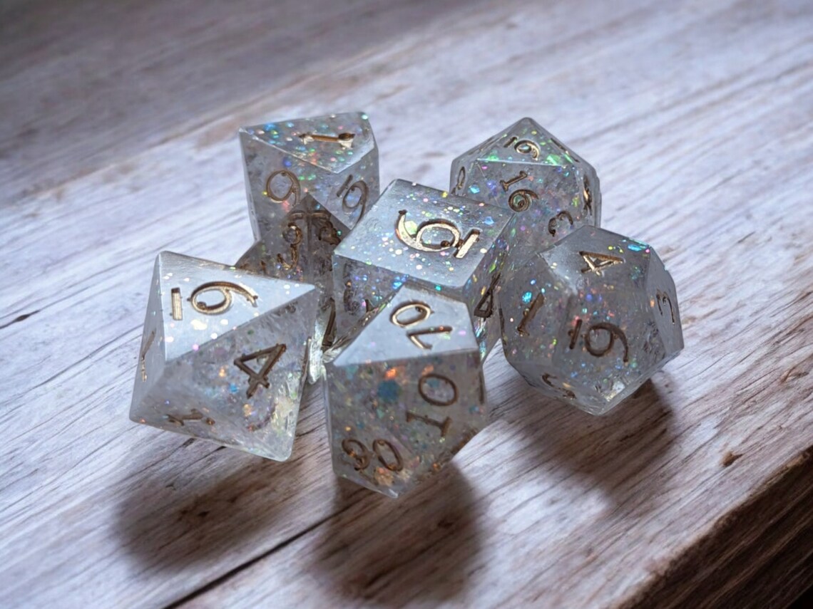 Clear Glitter Dice - Etsy