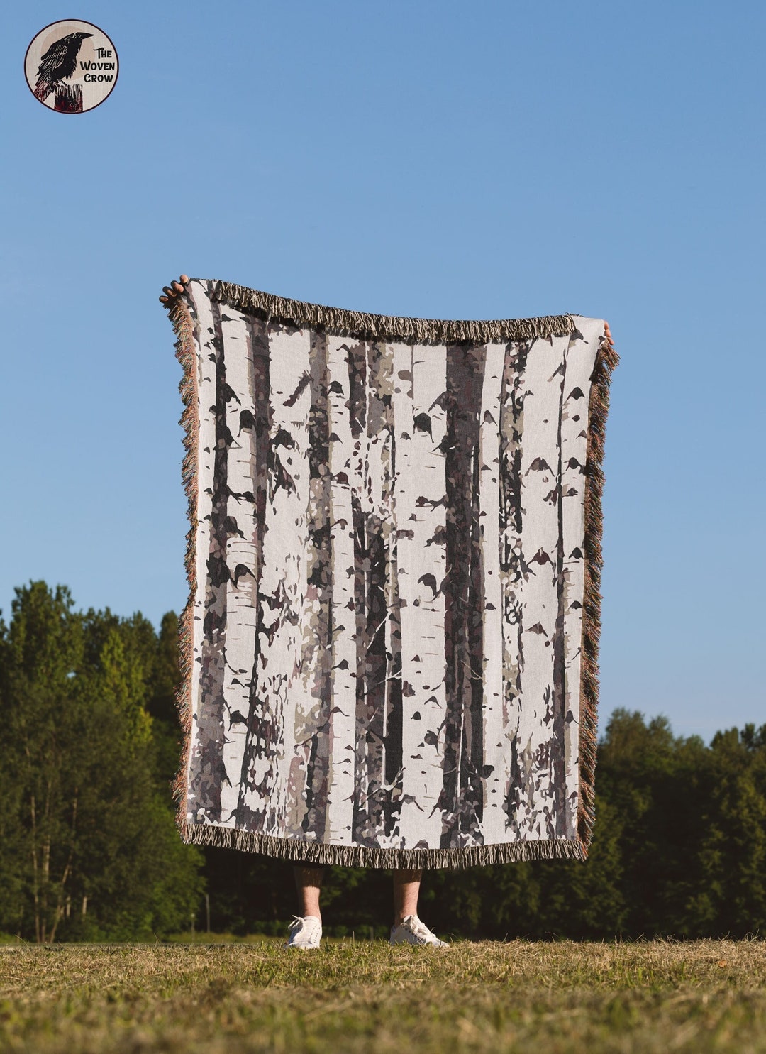 Birch Trees Woven Blankets, Aspen Trees Blanket, Woven Wall Hanging ...