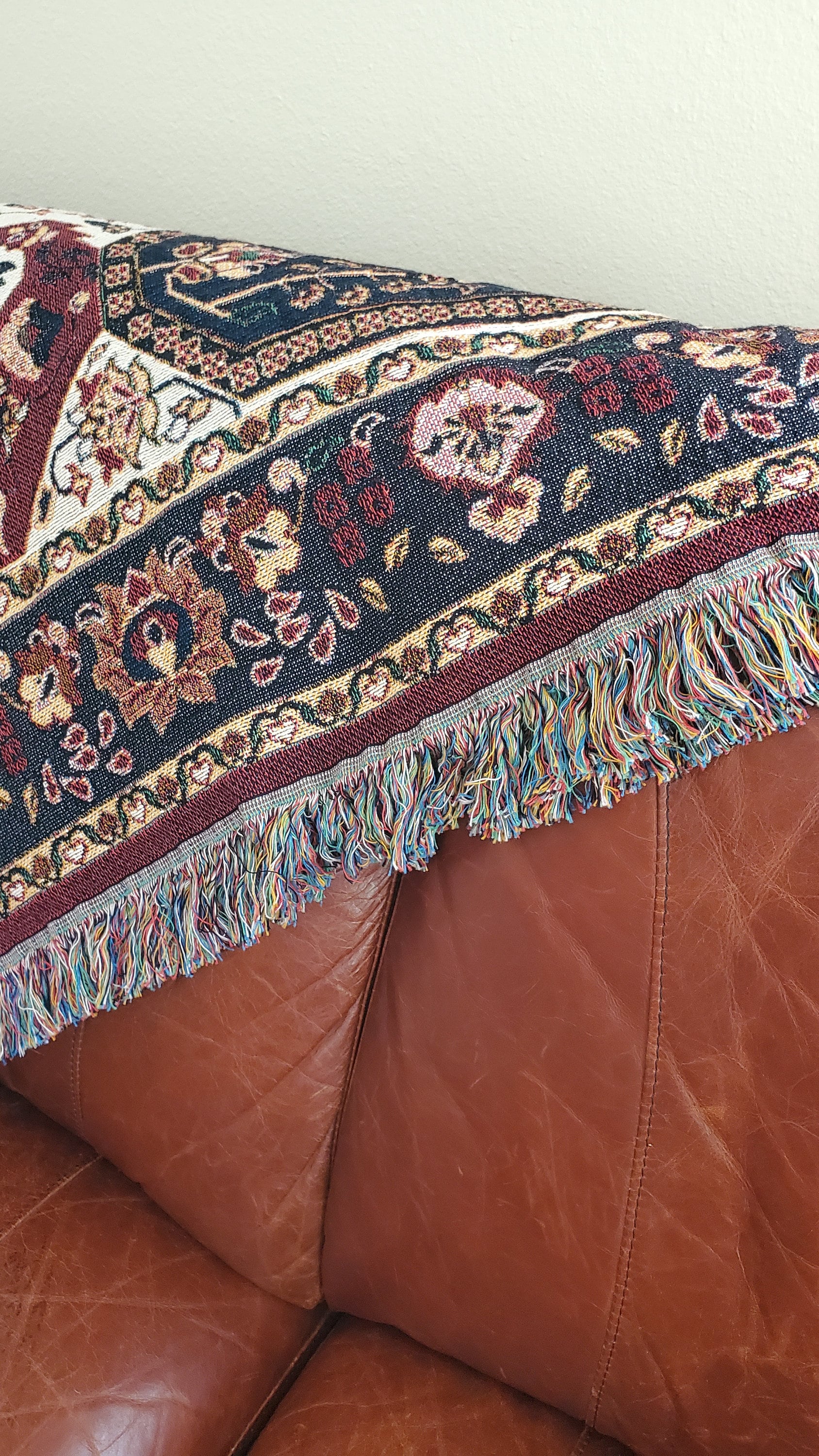 Woven Persian Style Blanket, Arabesque Cotton Throw, Middle Eastern ...
