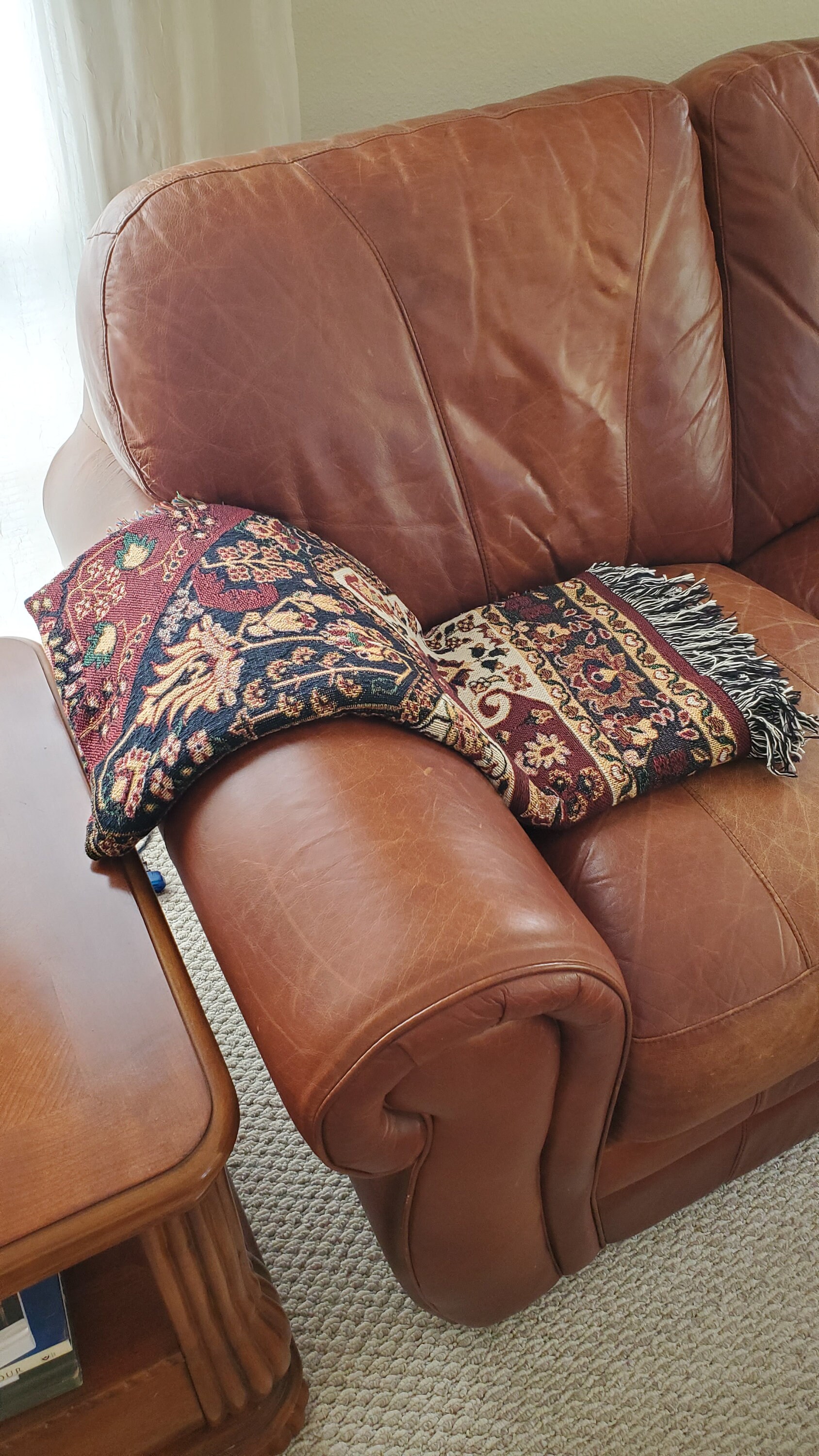 Persian Rug Style Woven Blanket, Arabesque Pattern Throw Blankets ...