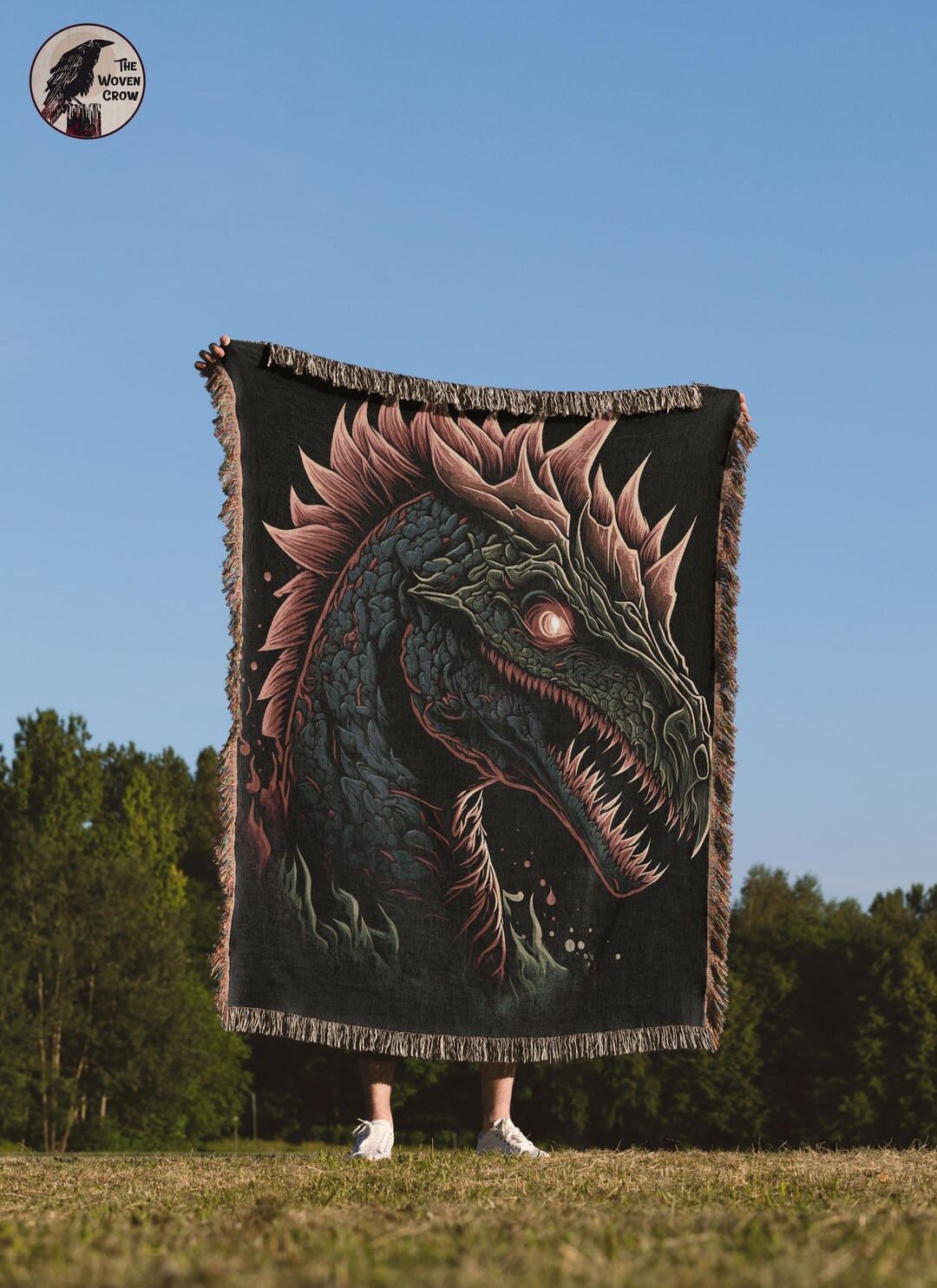 RPG Dragon Woven Blanket, Tabletop Game Dragon Tapestry, Woven Throw ...