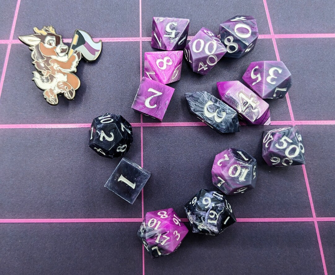 Asexual Pride Dice, Custom Dnd Dice, Handmade Dice, Custom Dice Set ...