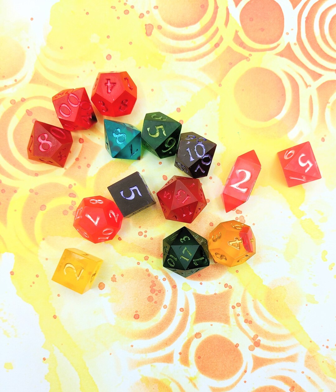 Singles Mixed Dice Drop 5, Custom Dnd Dice, Handmade Dice, Custom Dice ...