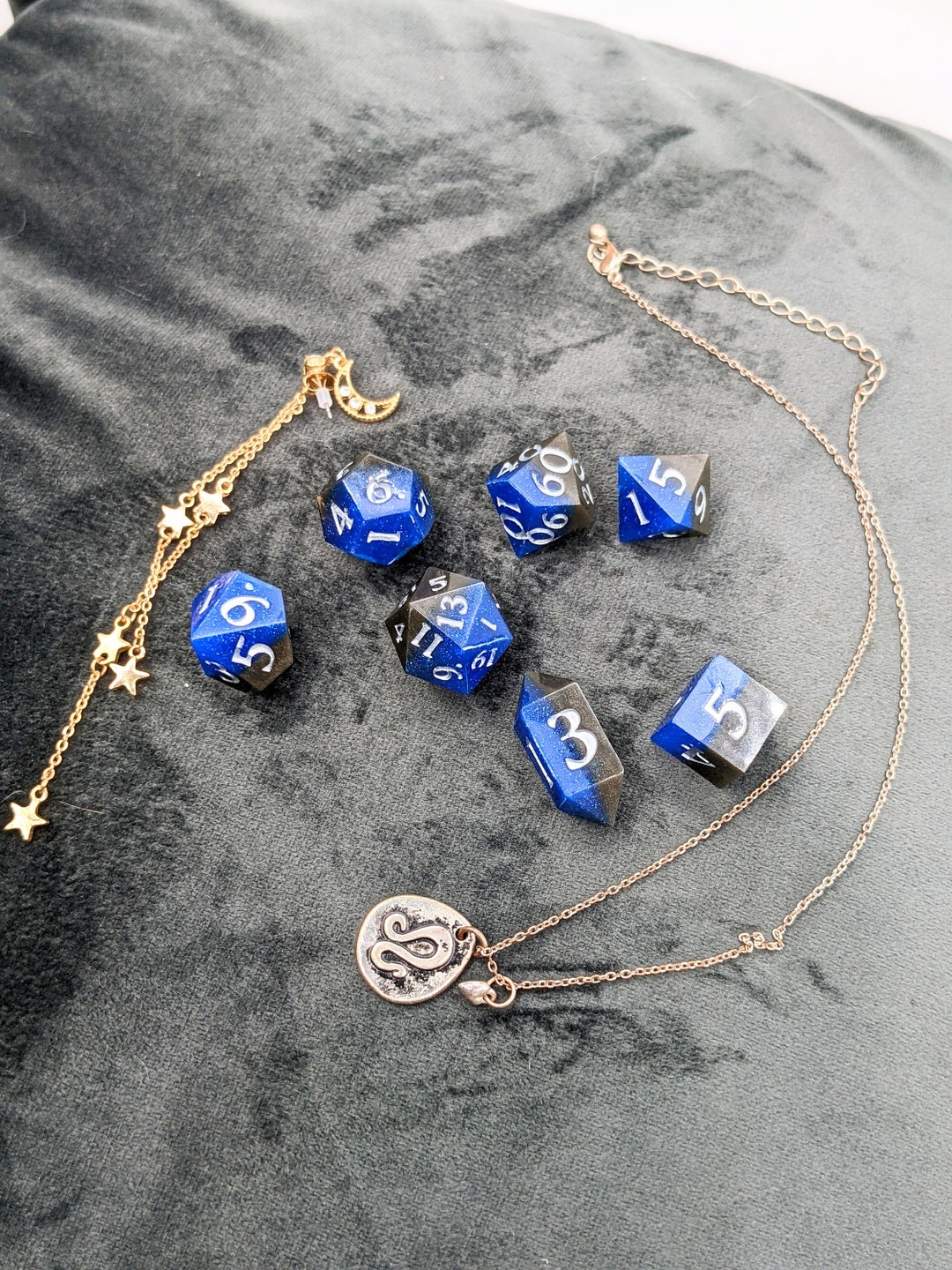 Starlit Night Dice, Custom Dnd Dice, Handmade Dice, Custom Dice Set ...