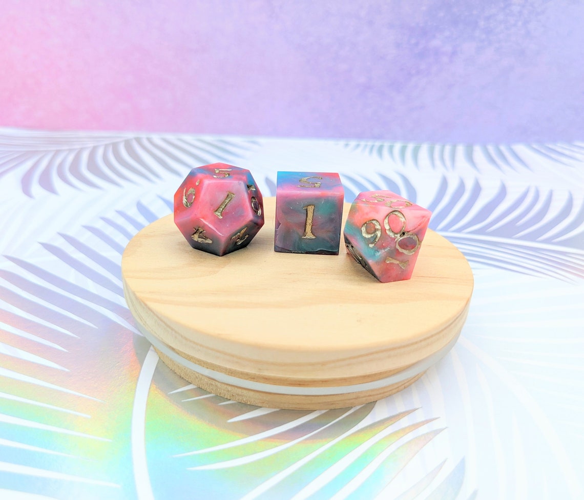 Melted Sorbet With Sprinkles Dice, Custom Dnd Dice, Handmade Dice ...