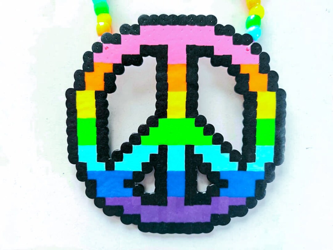 Custom Peace Sign Kandi Necklace - Etsy