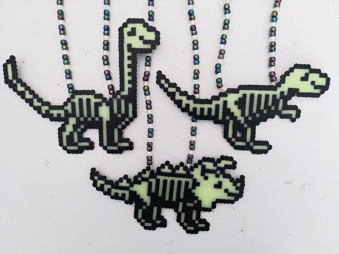 Custom Dinosaur Squad Kandi Perler Necklace - Etsy