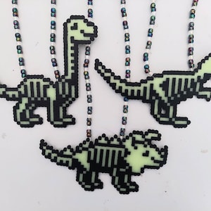Custom Dinosaur Squad Kandi Perler Necklace - Etsy