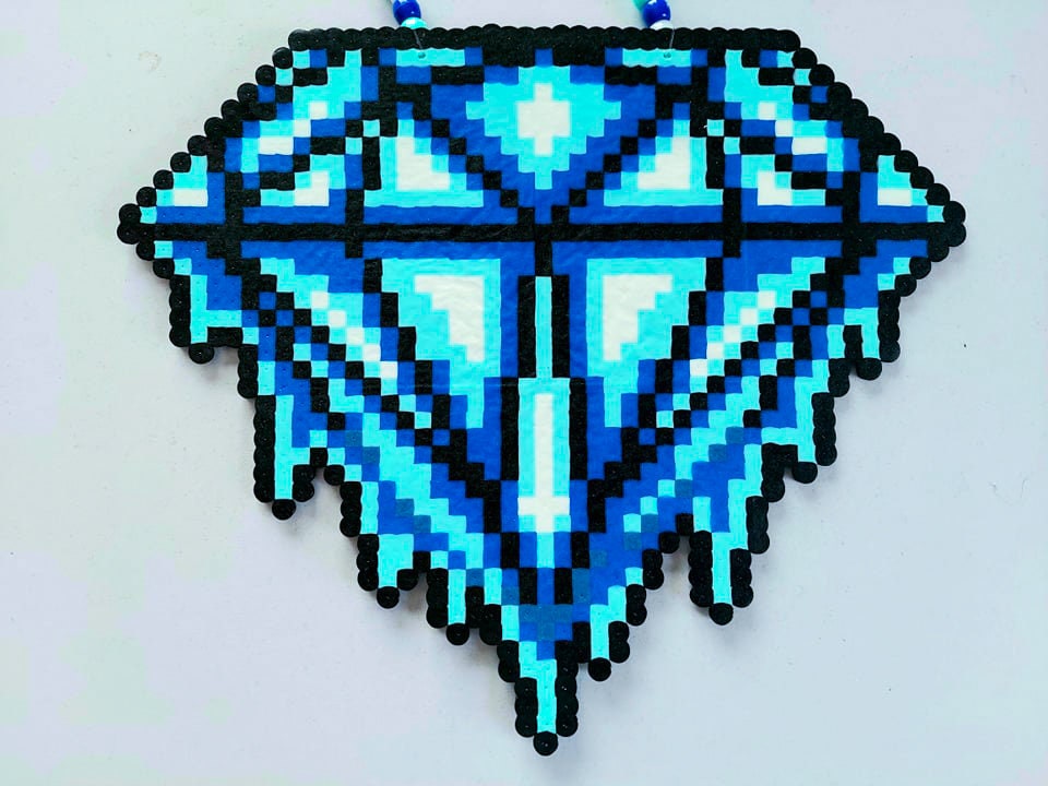 Minecraft Diamond Perler Beads