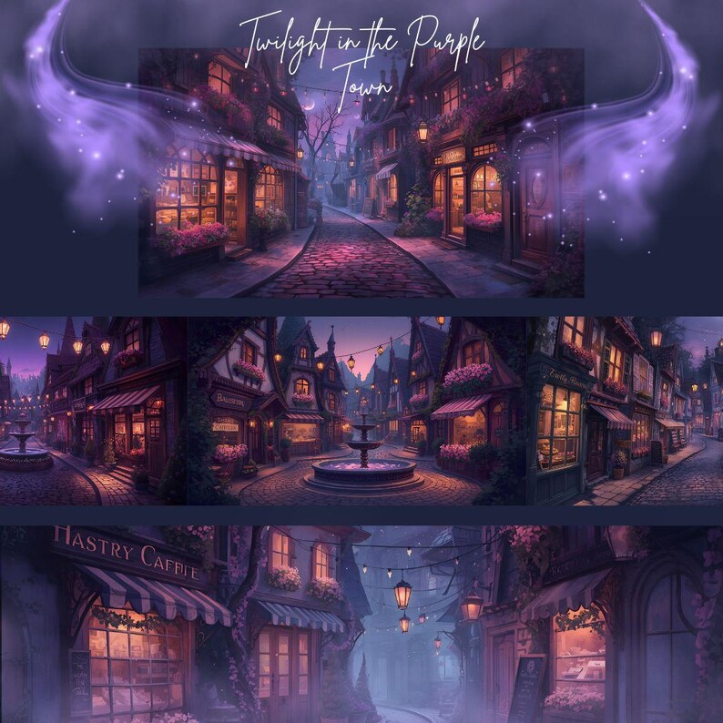 Twilight in the Purple Town Fall Desktop Wallpapers - Etsy