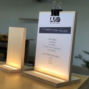 Lit Simple Wood Sign Holder - Etsy