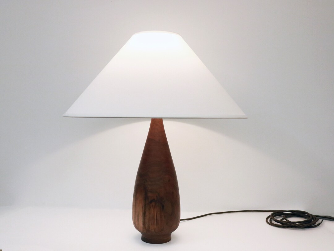 Grand Dandy Walnut Turned Modern Lamp Solid Wood Table Lamp - Etsy