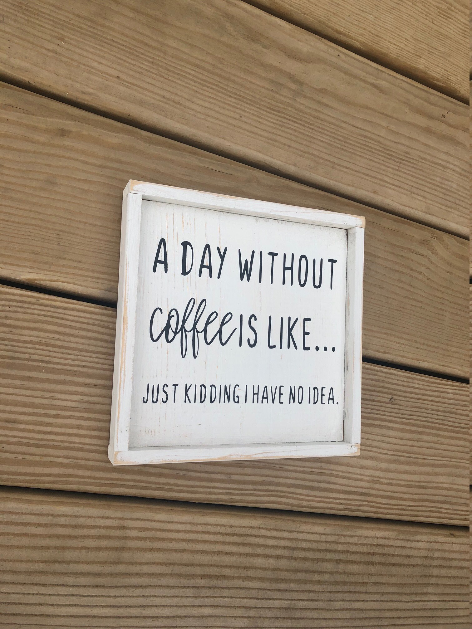 A Day Without Coffee Sign - Framed Sign - Coffee Bar Sign - Coffee ...
