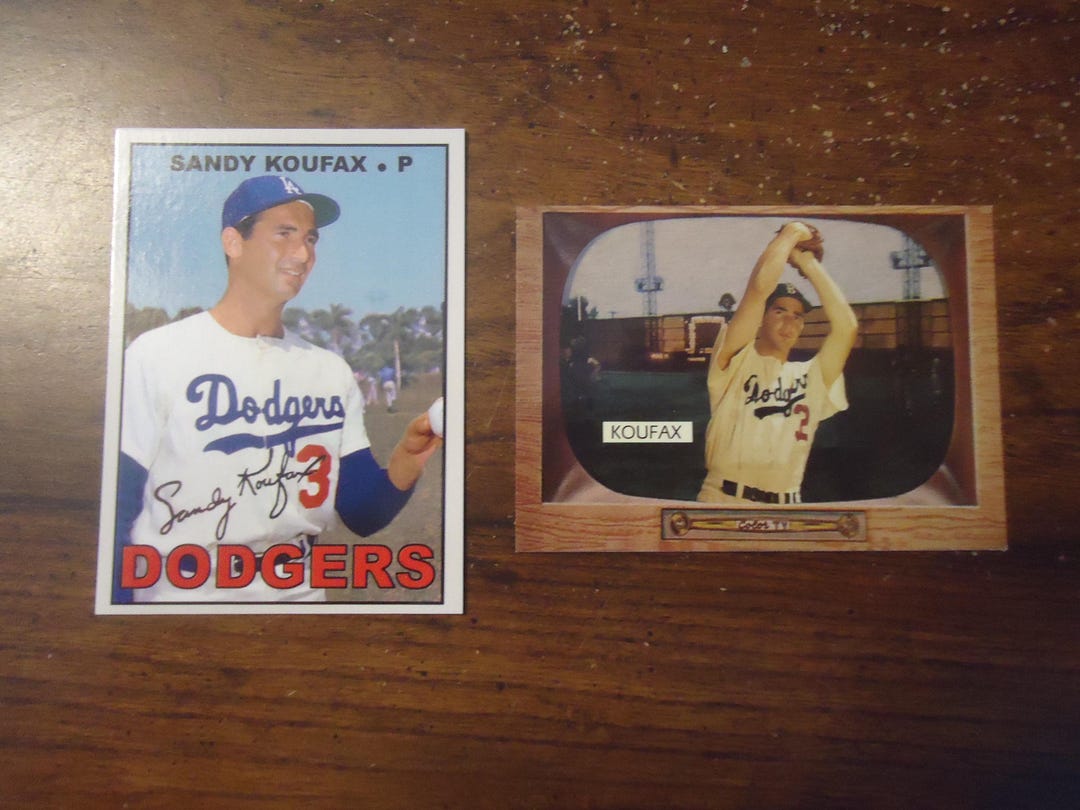 Sandy Koufax 2 Card Custom Lot 1967 Topps Style & 1955 Bowman Style - Etsy