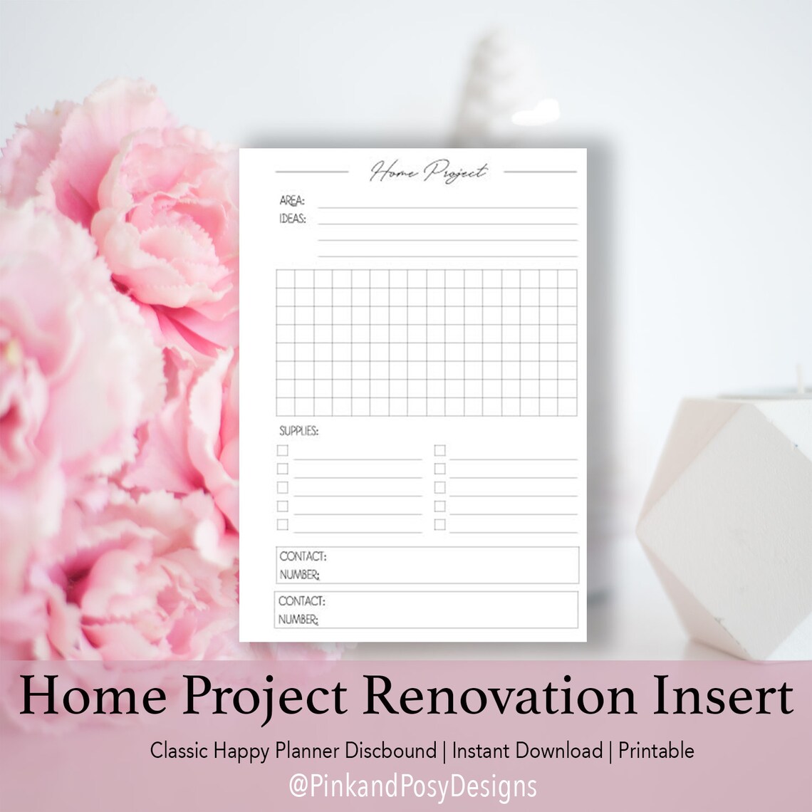 Classic Happy Planner Discbound Home Project Renovation - Etsy