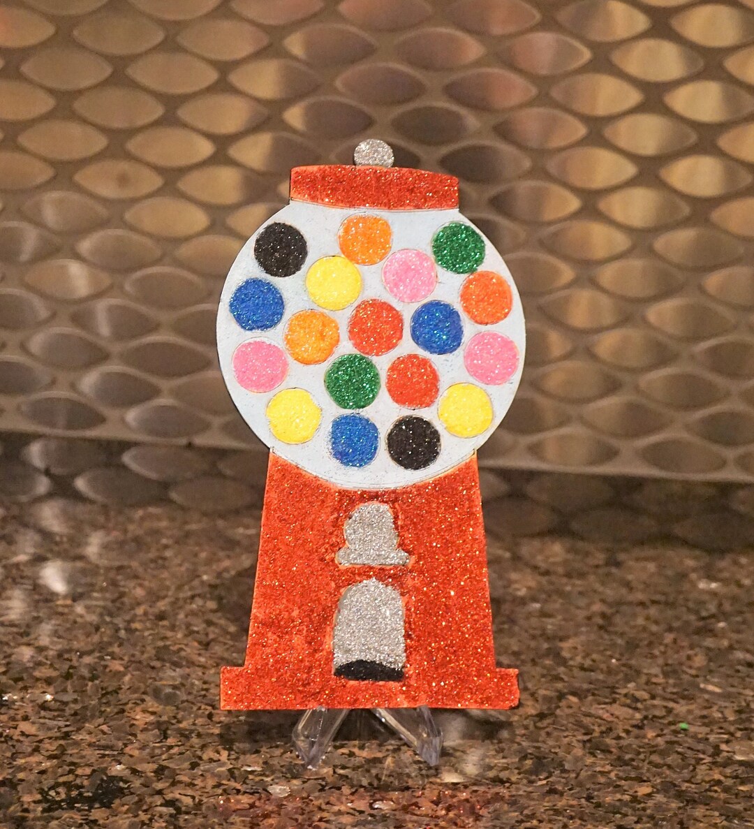 Gumball Machine Glitter Decoration, Birthday, Children's Party, Dessert ...