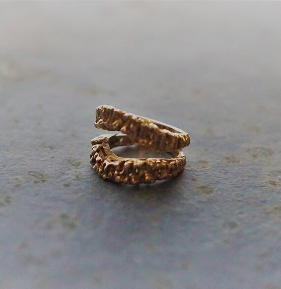 Baroque, Brutalist, 14k Enhancer, Guard Ring, Nugget,… - Gem