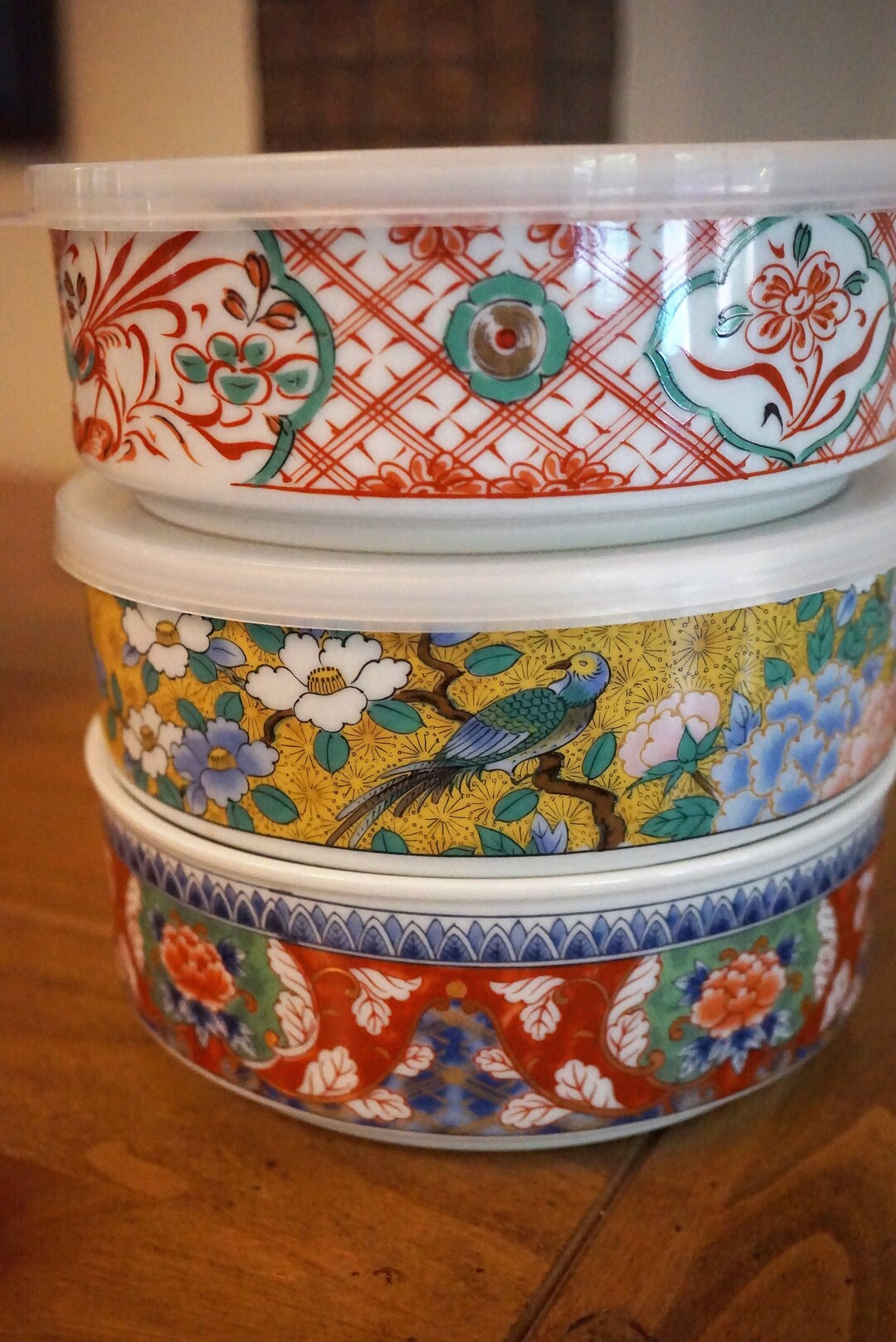 Vintage, Lovely, Asian, Ceramic, Stacking, Serving, Storage Bowls With ...